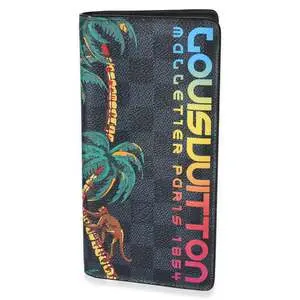 LOUIS VUITTON Damier Graphite Cobalt Canvas Jungle Brazza Wallet