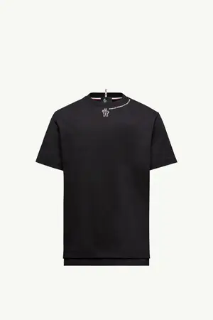 Moncler Logo Cotton T-shirt - Black