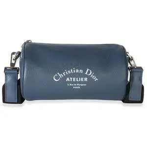Dior Navy Cowhide Atelier Roller Pouch - Blue
