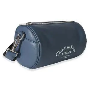 Dior Navy Cowhide Atelier Roller Pouch - Blue