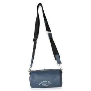 Dior Navy Cowhide Atelier Roller Pouch - Blue