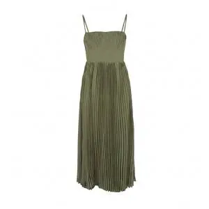 MODENAIRE Pleated Bustier Maxi Dress