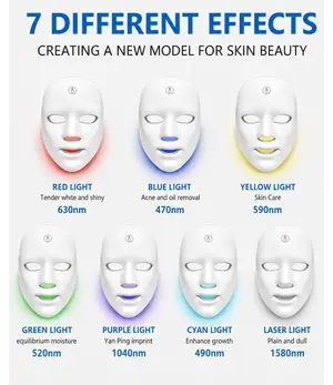 LOVERY 7-color Led Light Therapy Facial Mask For Radiant Skin - White