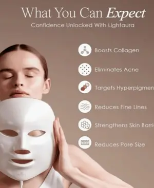 LOVERY 7-color Led Light Therapy Facial Mask For Radiant Skin - White