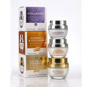LOVERY Ultimate Korean Eye Care Trio Koean Skincare Collagen And Vitamin C And 24k Gold Anti-aging Eye Cream Set - Multi