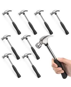 XDOVET Small Claw Hammer Mini Rubber Handle Steel Head Diy - Silver