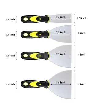 XDOVET Metal Putty Scrapers Drywall Plaster Wallpaper Tool Set