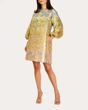 Mestiza New York Rosanna Metallic Jacquard Mini Dress