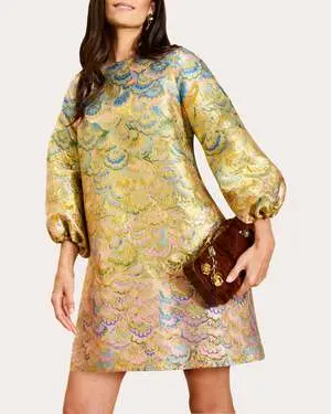 Mestiza New York Rosanna Metallic Jacquard Mini Dress