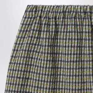 DOUUOD Wool Blend Checked Skirt - Beige