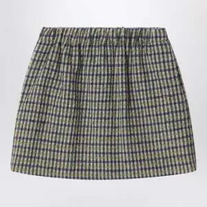 DOUUOD Wool Blend Checked Skirt - Beige