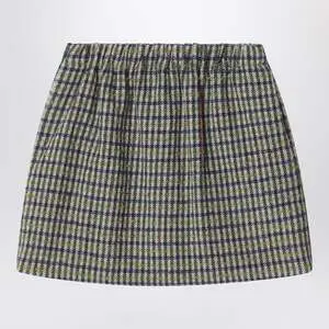 DOUUOD Wool Blend Checked Skirt
