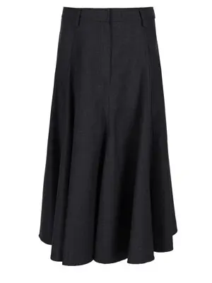 Brunello Cucinelli Gonna Midi In Lana - Grey