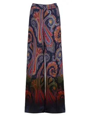 Etro Paisley Envers Satin Trousers