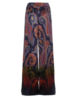 Etro Paisley Envers Satin Trousers
