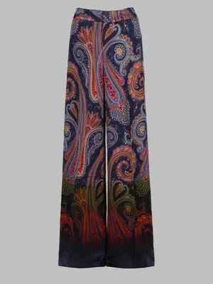 Etro Paisley Envers Satin Trousers