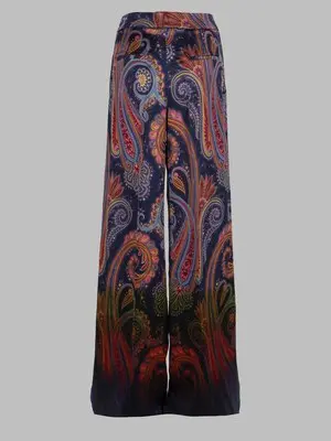 Etro Paisley Envers Satin Trousers