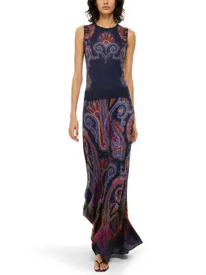 Etro Paisley Envers Satin Trousers