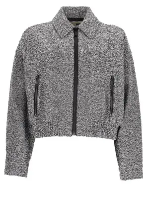 Michael Kors Giacca Bomber In Cotone Con Zip - Grey