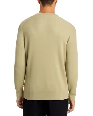 BOSS Lenley Wool & Cotton Henley Sweater - Beige