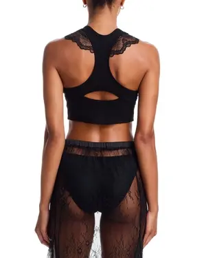 THISTLE AND SPIRE Kane Lace Trim Cropped Tank Top