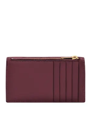 Saint Laurent Cassandre Matelasse Fragments Flap Card Case In Lambskin - Medium Red