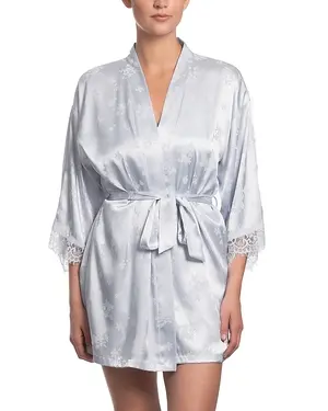 IN BLOOM BY JONQUIL Satin Jacquard Wrap Robe