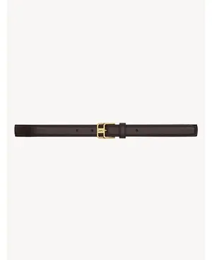Saint Laurent Cassandre Double-buckle Thin Belt - Mountain Rock