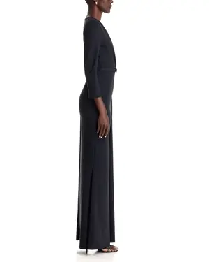 Chiara Boni La Petite Robe Avize Belted 3/4 Sleeve Gown
