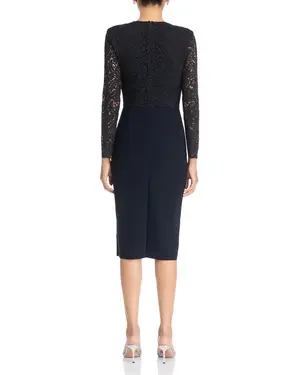 Chiara Boni La Petite Robe Maode Lace Bodice V Neck Dress - Black