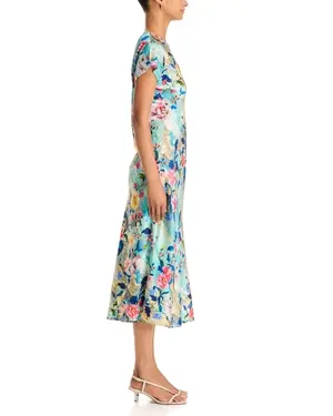 Johnny Was Ryu Bias Dolman Stretch Silk Dress