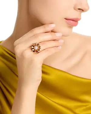 Bloomingdale'S Citrine & Diamond Daisy Ring In 14k Yellow