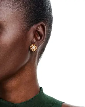 Bloomingdale'S Citrine & Diamond Daisy Stud Earrings In 14k Yellow