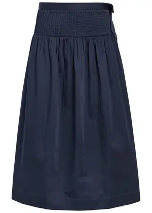 DAMSON MADDER Josie Pleated Cotton Midi Dress