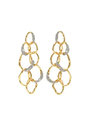 Alexis Bittar Solanales Crystal-embellished Link 14kt -plated Drop Earrings - Gold