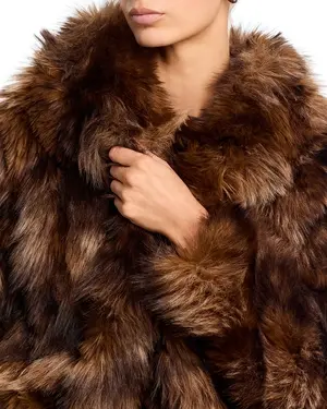 Cinq À Sept Sybella Patchwork Faux Fur Coat