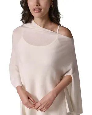 DONNA KARAN WEEKEND Wool & Cashmere Asymmetrical Poncho Sweater