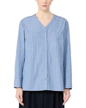 Max Mara Smmadriene Striped Cotton Blouse