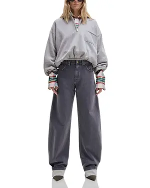 DARKPARK Alva Cropped Cotton Sweatshirt - Grey
