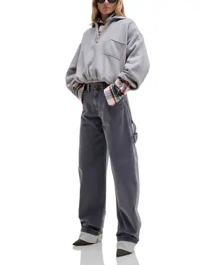 DARKPARK Alva Cropped Cotton Sweatshirt - Grey