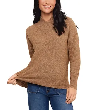 Karen Kane Shawl Collar Drop Sleeve Pullover Sweater - Camel