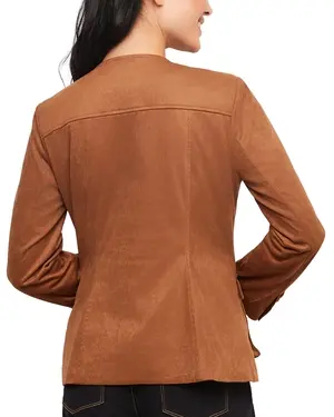 Karen Kane Faux Suede Cargo Shirt Jacket