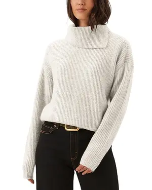 Karen Kane Split Neck Drop Shoulder Sweater - Ecru