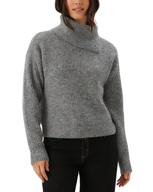 Karen Kane Split Neck Drop Sleeve Sweater - Gray
