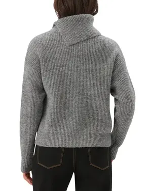 Karen Kane Split Neck Drop Sleeve Sweater - Gray