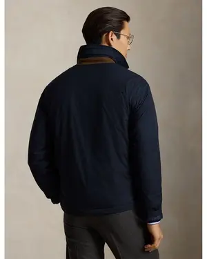 Polo Ralph Lauren The Abottson Gabardine Leather Collar Down Overshirt