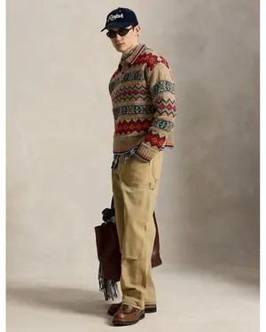 Polo Ralph Lauren Fair Isle Wool Blend Polo Collar Sweater