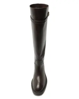 Schutz Bianca Leather Knee High Boots - Maplewood