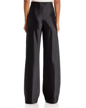 LUCY PARIS Satin Bias Trousers - Black