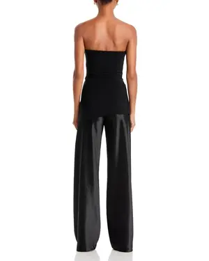 LUCY PARIS Satin Bias Trousers - Black